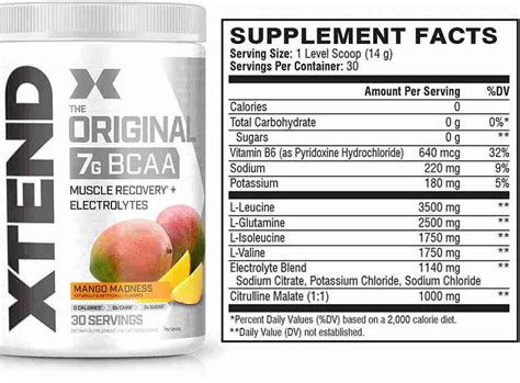 Xtend Scivation Nutrition Facts Besto Blog