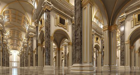 3d Classical Historic Interior Wirecase