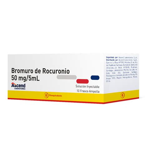 Bromuro De Rocuronio 50mg 5ml Ascend Laboratories Laboratorio Farmacéutico