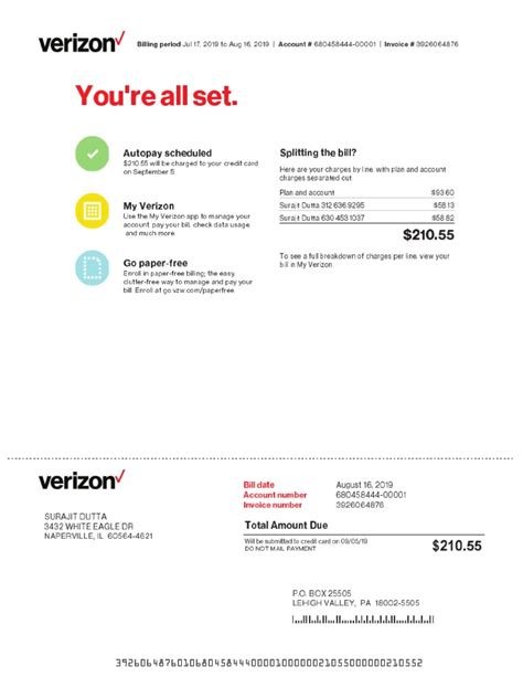 Verizon Bill August 16 2019 Pdf