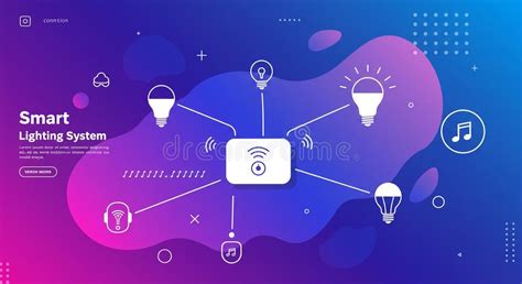 Diagram Illustrating A Smart Lighting System With Interconnected Lightbulb Icons Linked Stock