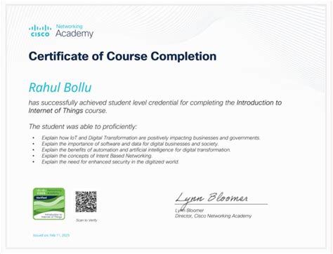 Rahul Bollu On Linkedin 🎉 Happy To Share That Ive Completed The Cisco Iot And Digital
