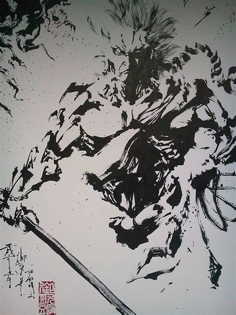 不動明王 墨絵 絵 風神