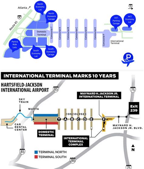 Terminals In Atlanta Airport Atl Hartsfield Jackson Map