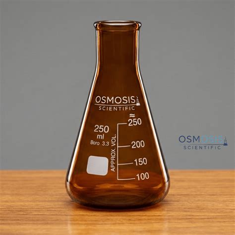 Amber Graduated Erlenmeyer Conical Flask Narrow Mouth Osmosis