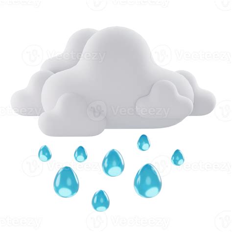 3d Render Cloud Raining 69845471 Png