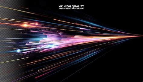 Abstract High Speed Dynamic Motion Trails Light Effect On A Black Background Premium Ai