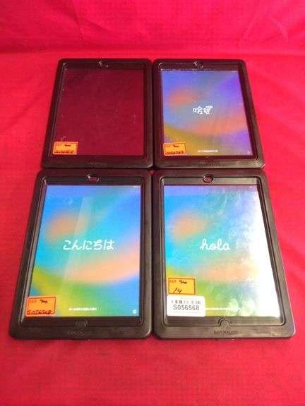 (4pc) iPad Model A1893 W/ Case - Sierra Auction Management Inc
