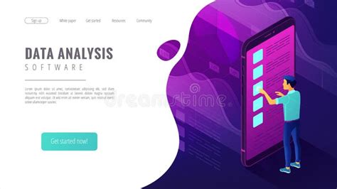 Isometric Big Data Analysis Concept Stock Vector Illustration Of