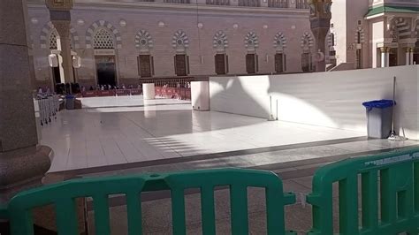 روضہ رسول مسجد نبوی شریف میں گنبد خضرا کا سایہ دیکھیں Ziyaratmedina