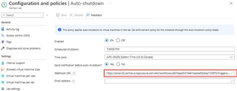 配置实验室和虚拟机自动关机策略 Azure Devtest Labs Microsoft Learn