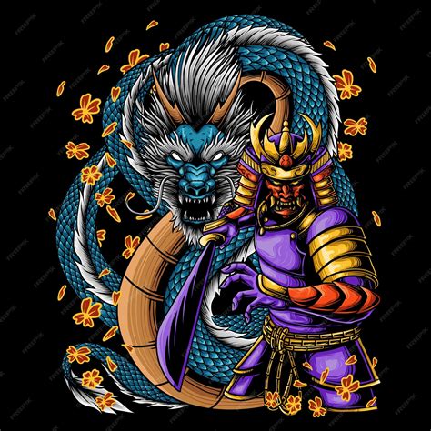 Japanese Art Samurai Dragon