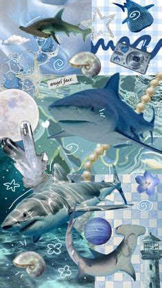 Kawaii Shark Background