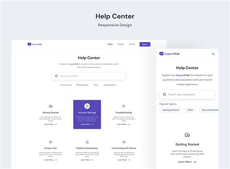 Help Center Responsive Help Center Website UI Behance