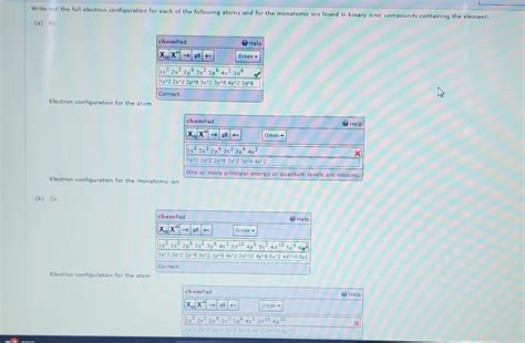 Solved Write Out The Full Electron Configuration For Each Of