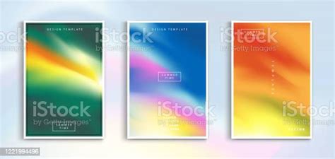 최소한의 현대적인 커버 디자인 동적 다채로운 그라데이션 미래의 기하학적 패턴 블루 핑크 옐로우 그린 오렌지 보라색 플래카드 포스터 템플릿 녹색에 대한 스톡 벡터 아트 및