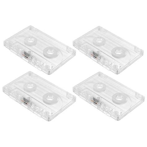 Hampplies Retro Design 4pcs Clear Plastic Cassette Tape Storage Case