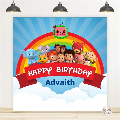 Cocomelon Theme Backdrop Personalised Ezyprints Studio