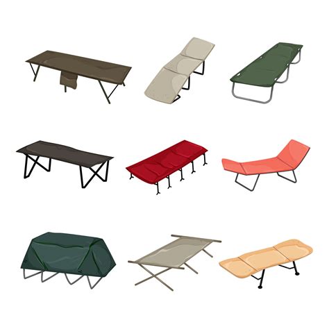 Cot Camp Set Cartoon Vector Illustration 17420391 Vector Art At Vecteezy