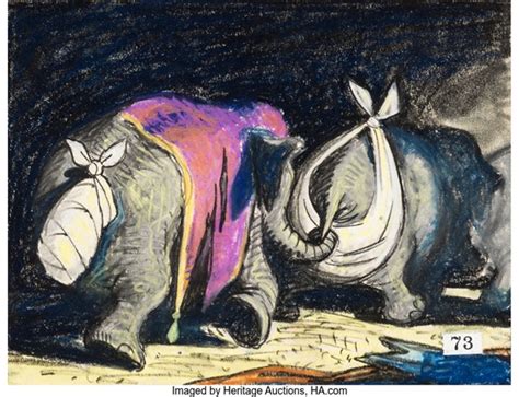 Dumbo Gossip Scene Original Storyboard Attributed To James Bodrero Walt