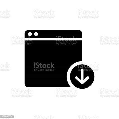 다운로드 기호가 있는 브라우저 창입니다 인터넷 웹 페이지 아이콘에서 파일 다운로드 라인 디자인 에 대한 스톡 벡터 아트 및 기타 이미지 Istock