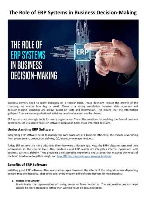 Ppt The Role Of Erp Systems In Business Decision Making Powerpoint Presentation Id 13428311