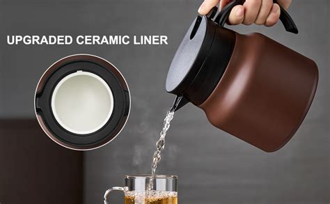 Paracity Small Thermal Coffee Carafe 27 Oz Ceramic Insulated Coffee