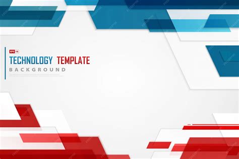Premium Vector Abstract Blue Red Tech Template Background