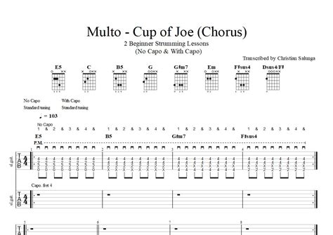 Multo Chorus Tab And Chords Cup Of Joe