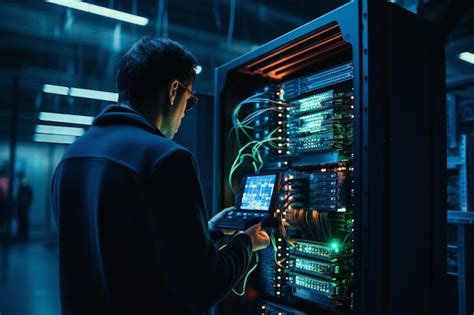 Premium Ai Image Engineer Uses Digital Technology Cybersecurity To Analyze And Troubleshoot