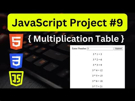 Multiplication Table Exle Using Javascript Exlead