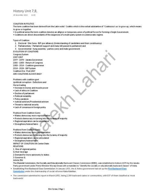 Unit 78 By Aalekh Pdf Government Politics Of India