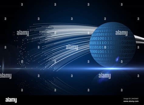 Abstract Illustration Of Binary Coding Over Globe And Glowing Light