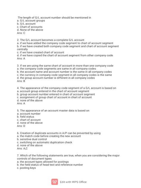 Sap Question And Answer Pdf