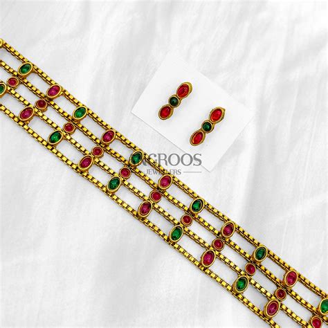 Multi Stone Choker Necklace Set Kemp Jewelry With Earrings