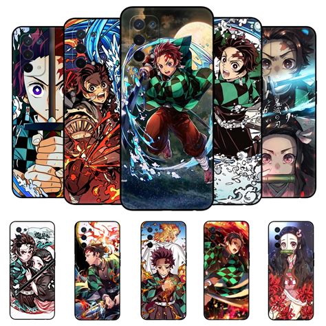 เคสโทรศัพท์มือถือ ซิลิโคนนิ่ม Tpu ลายดาบพิฆาตอสูร สีดํา สําหรับ Oppo