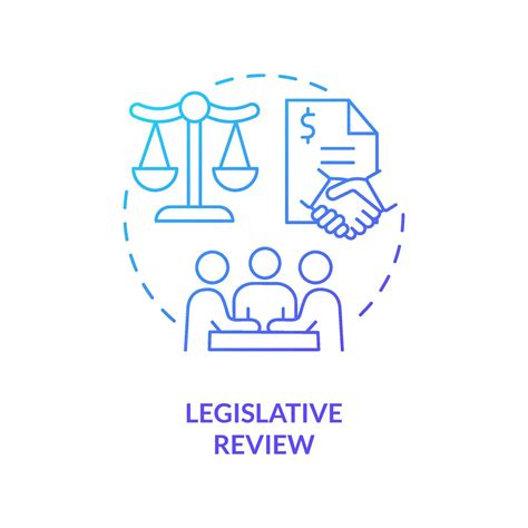 Legislative Review Blue Gradient Concept Icon Public Hearings Government Budgeting Process