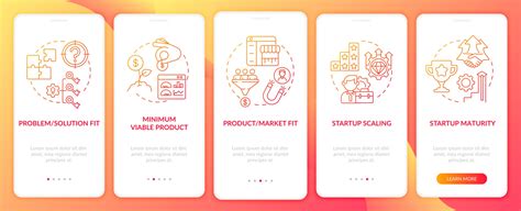 Startup Lifecycle Phases Red Onboarding Mobile App Page Screen 3397721 Vector Art At Vecteezy