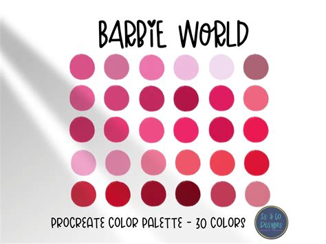 Barbie World Procreate Color Palette Graphic By Ssandcodesigns · Creative Fabrica