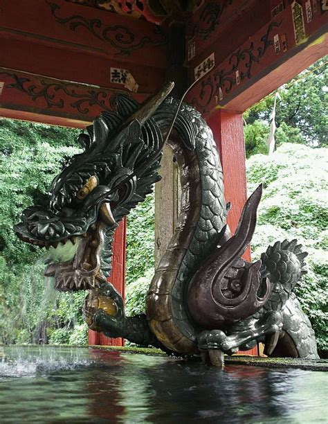Japanese Dragon Sculptures Nine Head Dragon Statue Water Server At