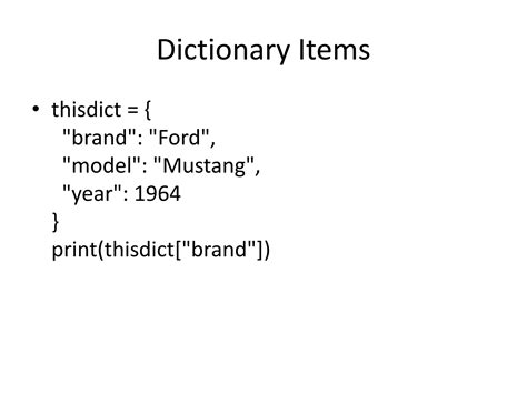 Python Dictionary Ppt