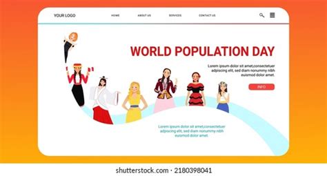 Ui Design Template World Population Day Stock Vector Royalty Free