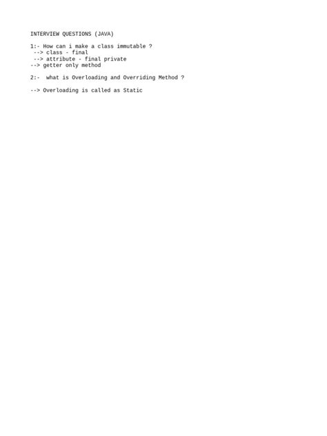 Interview Questions Java Pdf