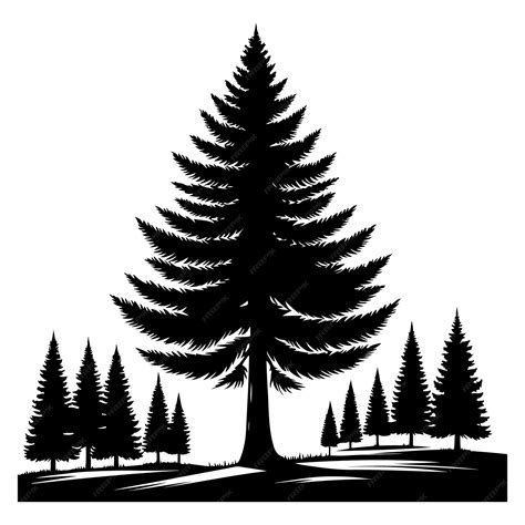 Premium Vector Pine Tree Silhouette Vector Illustration Set