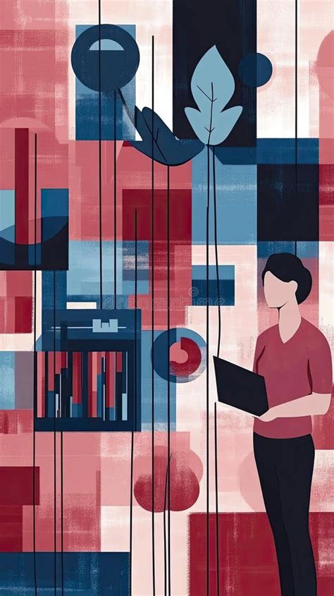 Abstract Data Visualization Through Shapes And Lines In A Modern Artistic Representation Stock