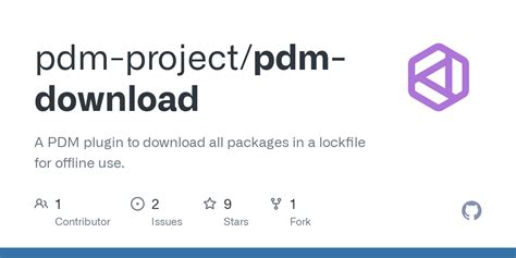 github pdm project pdm download a pdm plugin to download all