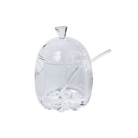 Acrylic Jam Pot With Spoon Karoutexpress