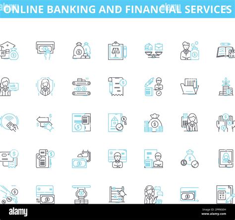 Online Banking And Financial Services Linear Icons Set Security Convenience Accessibility