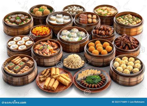 Dim Sum Feast With A Variety Of Steamed Dishes An Authentic Chinese Dining Experience Stock
