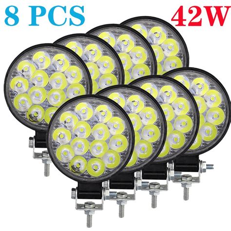 42w 14led 작업 조명 Led 자동차 앞 안개등 12v 24v 트럭 Suv 4x4 4wd 엔지니어 헤드 라이트 오프로드